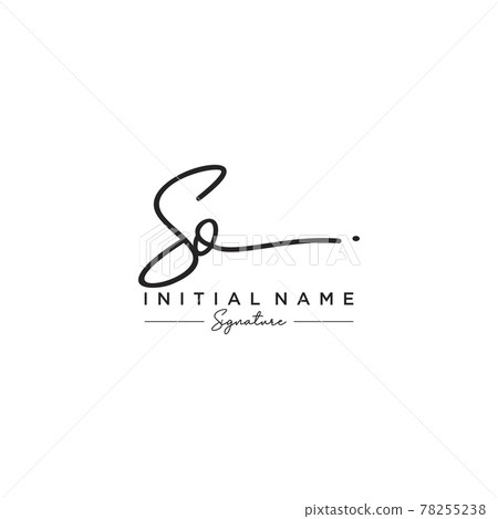 Letter SO Signature Logo Template Vector - Stock Illustration [78255238 ...