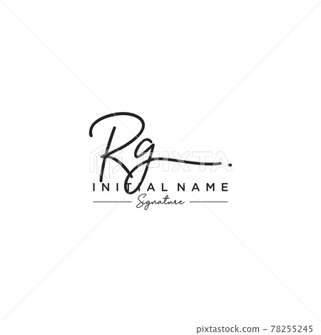 Letter RG Signature Logo Template Vector - Stock Illustration [78255245 ...