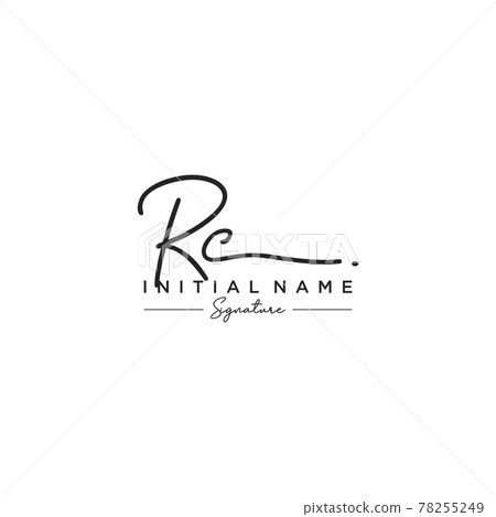 Letter RC Signature Logo Template Vector - Stock Illustration [78255249 ...