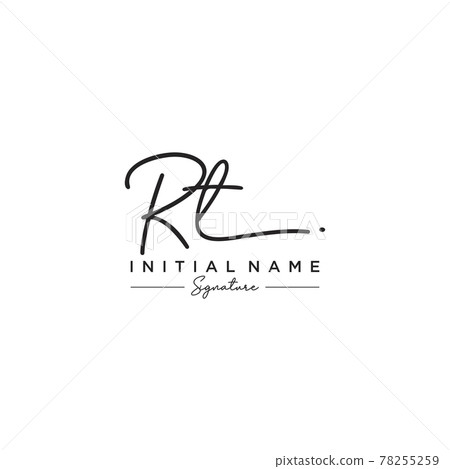 Letter RT Signature Logo Template Vector - Stock Illustration [78255259 ...