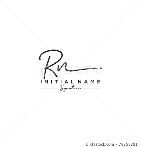 Letter RN Signature Logo Template Vector - Stock Illustration [78255281 ...