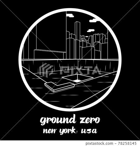 Circle icon line Landmark Ground Zero Monument... - Stock Illustration ...