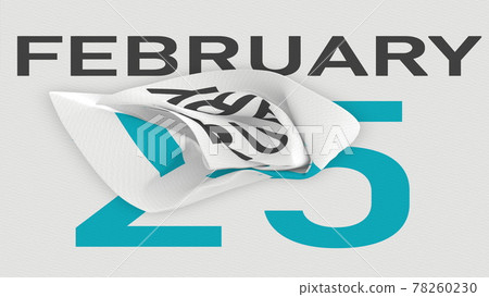 February 25 date behind crumpled paper page of... - Stock Illustration ...