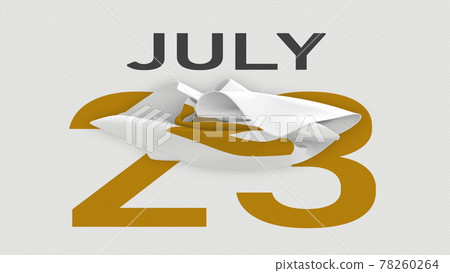 July 23 date behind crumpled paper page of a... - Stock Illustration ...