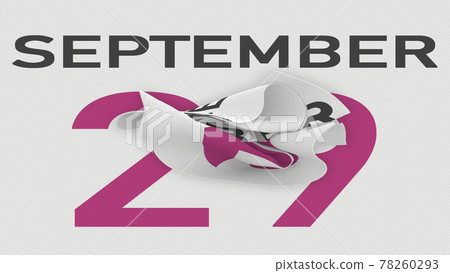September 29 date behind crumpled paper page of... - Stock Illustration ...
