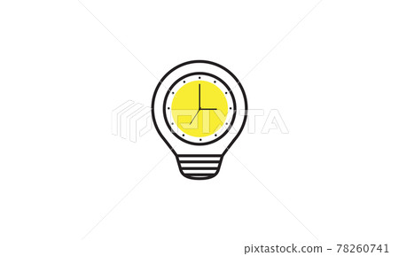 clock with lamp light logo symbol icon vector... - Stock Illustration ...