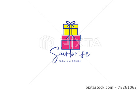 colorful box gift surprise logo vector symbol... - Stock Illustration ...