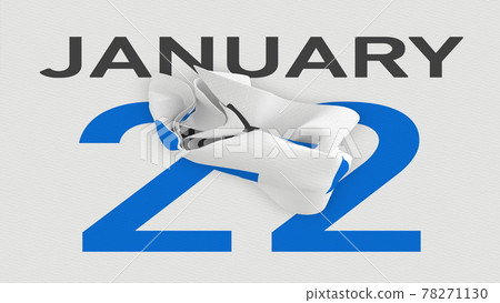 January 22 date behind crumpled paper page of a... - Stock Illustration ...