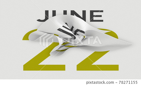 June 22 date behind crumpled paper page of a... - Stock Illustration ...