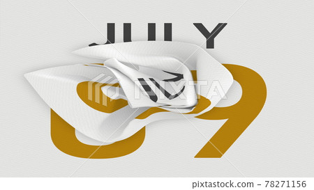 July 9 date behind crumpled paper page of a... - Stock Illustration ...