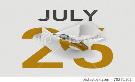July 26 date after torn page of a paper... - Stock Illustration ...
