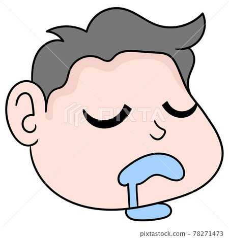 head boy is sleeping and drooling, doodle icon... - Stock Illustration ...