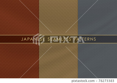 Set of japanese seamless pattern traditional... - Stock Illustration ...
