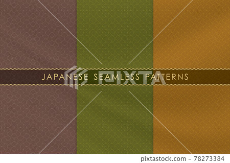 Set of japanese seamless pattern traditional... - Stock Illustration ...