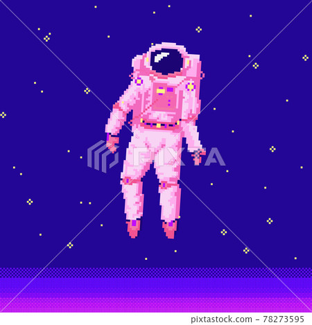 Pixel art astronaut. Spaceman 8 bit objects.... - Stock Illustration ...