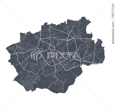 Bochum map. Detailed map of Bochum city poster... - Stock Illustration ...