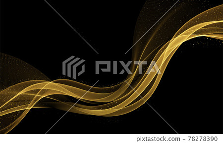 Abstract Gold Waves. Shiny golden moving lines... - Stock Illustration ...