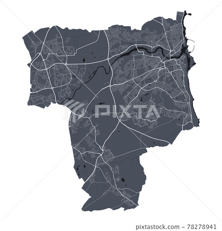 Sunderland map. Detailed map of Sunderland city... - Stock Illustration ...