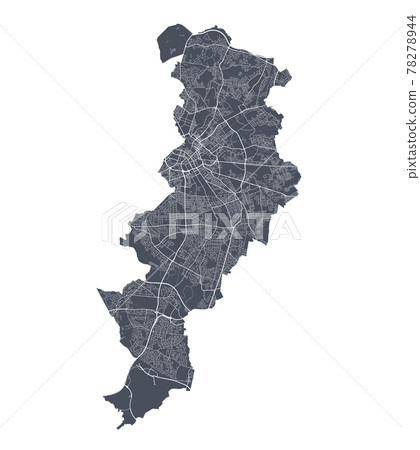 Manchester map. Detailed map of Manchester city... - Stock Illustration ...