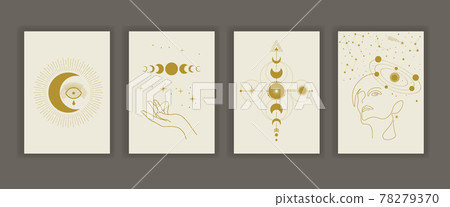 A set of esoteric illustrations with the image... - Stock Illustration ...