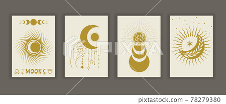 A set of esoteric illustrations with the image... - Stock Illustration ...