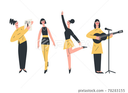 modern vector illustration of a creative girl - Stock Illustration ...