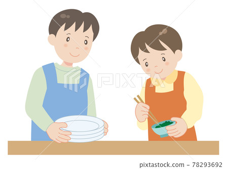 dish up, serve, culinary - Stock Illustration [78293692] - PIXTA
