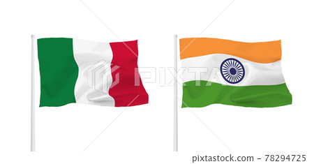 Indian and Italian flags - Stock Illustration [78294725] - PIXTA