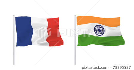 Indian and French flags - Stock Illustration [78295527] - PIXTA