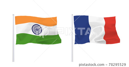 Indian and French flags - Stock Illustration [78295529] - PIXTA