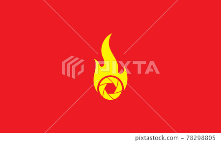 shutter camera with fire logo symbol vector... - Stock Illustration ...