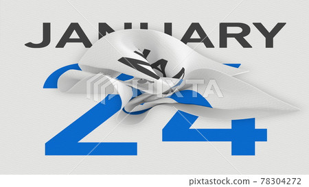 January 24 date behind crumpled paper page of a... - Stock Illustration ...