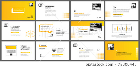 Presentation and slide layout template. Yellow... - Stock Illustration ...