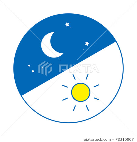 Morning and night image Round icon. From top... - Stock Illustration ...