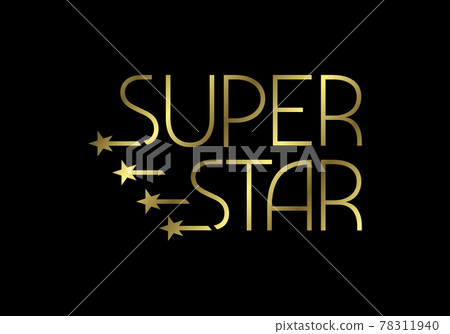 Golden Super Star Text Logo Sign Symbol. ...-插圖素材 [78311940] - PIXTA圖庫