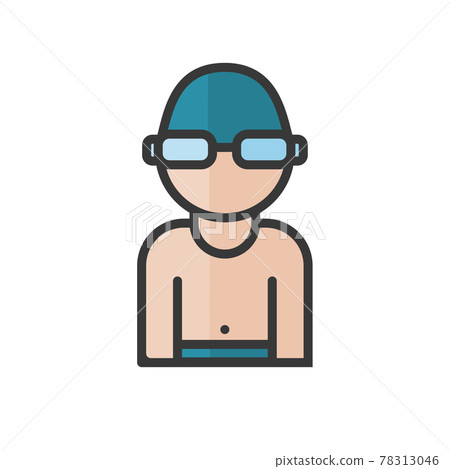 Swimmer avatar. Man playing water sport... - Stock Illustration ...