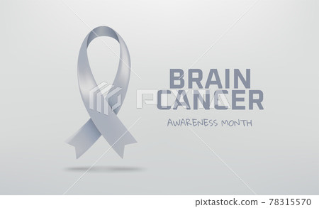 Brain Cancer Awareness month symbol. Grey... - Stock Illustration ...