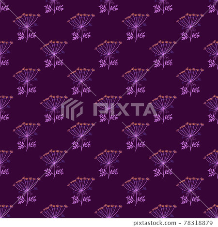 Bright purple yarrow seamless doodle pattern in... - Stock Illustration ...