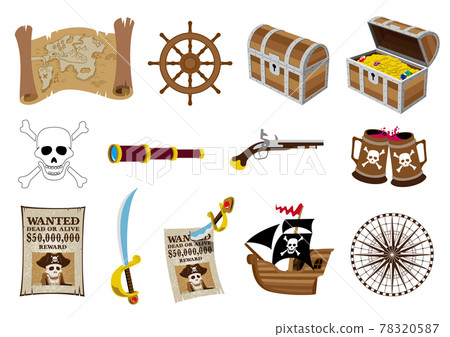 Various pirate items - Stock Illustration [78320587] - PIXTA