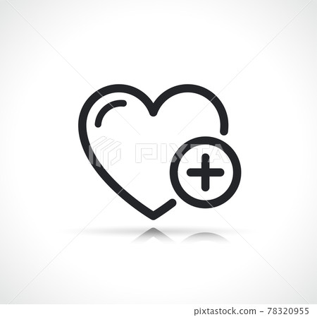 heart with plus sign icon - Stock Illustration [78320955] - PIXTA