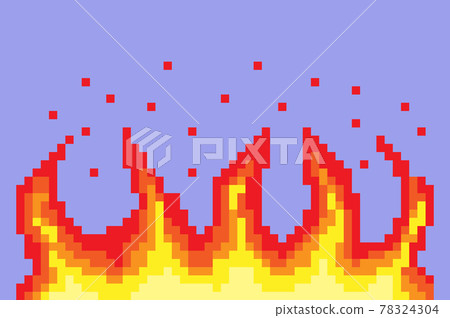 Pixel fire. Art 8 bit fire objects. Game icons... - Stock Illustration ...