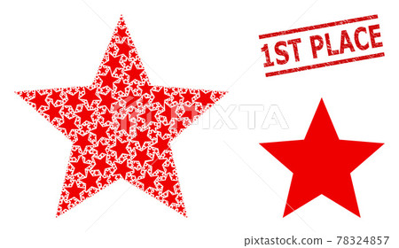Red Star Collage of Red Star Items and Grunge... - Stock Illustration ...