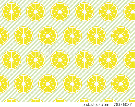 Lemon and striped wallpaper - Stock Illustration [78326087] - PIXTA
