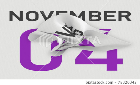 November 4 date behind torn page of a calendar,... - Stock Illustration ...
