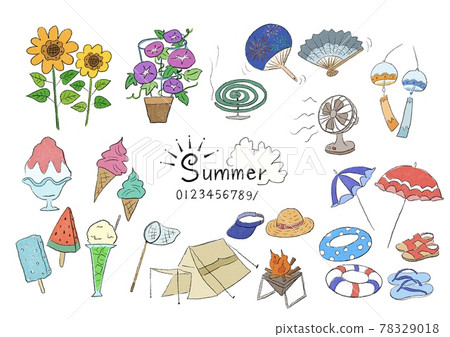 Summer materials collection - Stock Illustration [78329018] - PIXTA