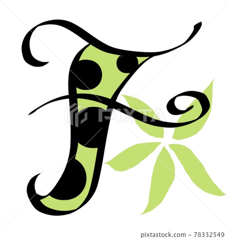 Flower alphabet F of design letters - Stock Illustration [78332549] - PIXTA