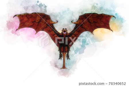 Fantasy dragon in the style of watercolor... - Stock Illustration ...