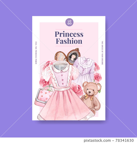 Poster template with princess outfit concept... - Stock Illustration ...