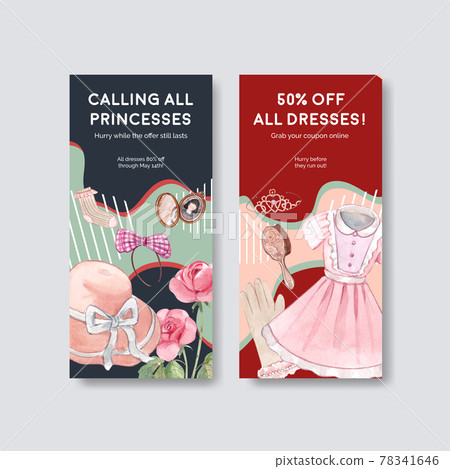 Flyer template with princess outfit concept... - Stock Illustration ...