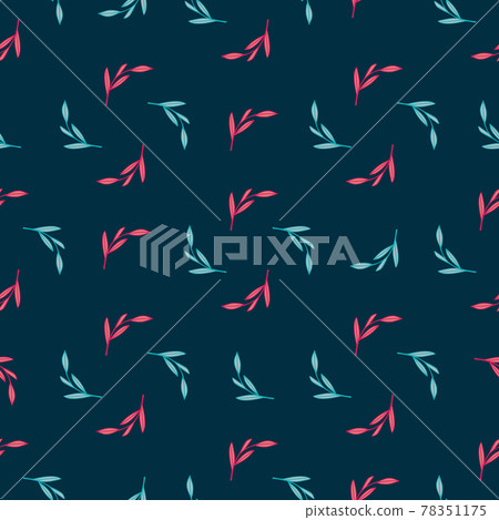 Bright little pink and blue outline leaves...-插圖素材 [78351175] - PIXTA圖庫
